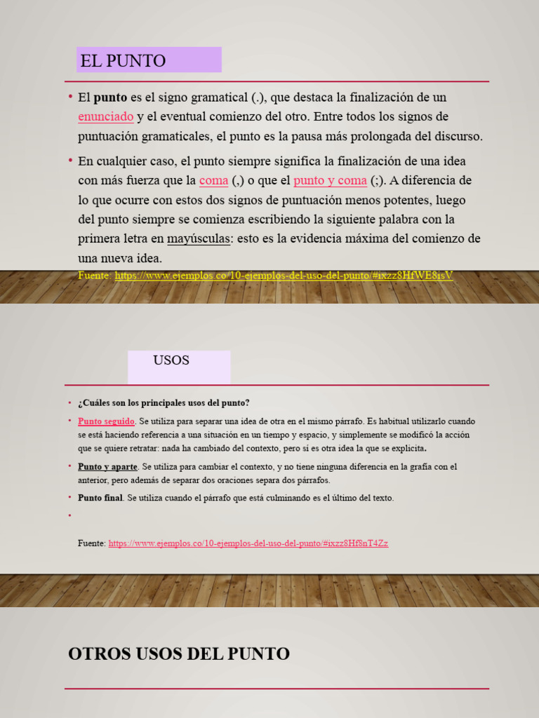 Reglas para Uso Del Punto - Semana 30-11-23ref. | PDF | Puntuación | Coma