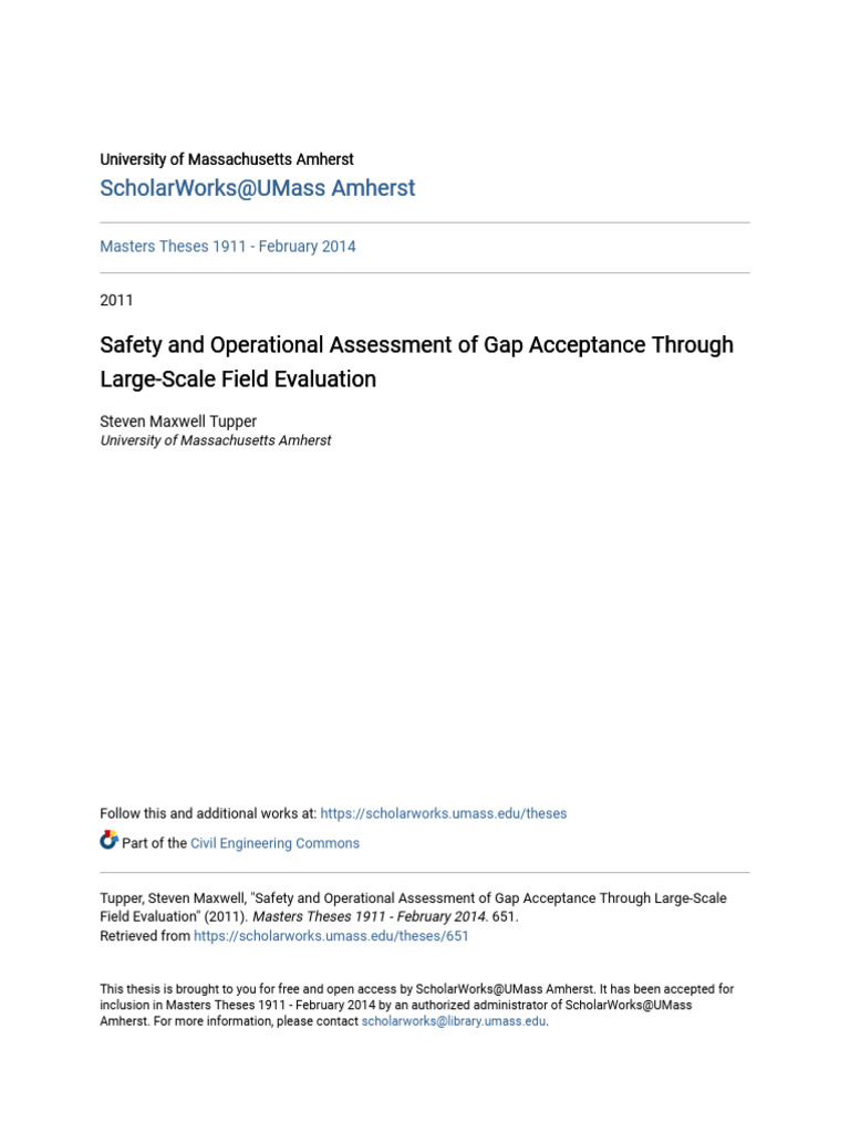 Safety and Operational Assesment of Gap Acceptance Through Large Scale ...