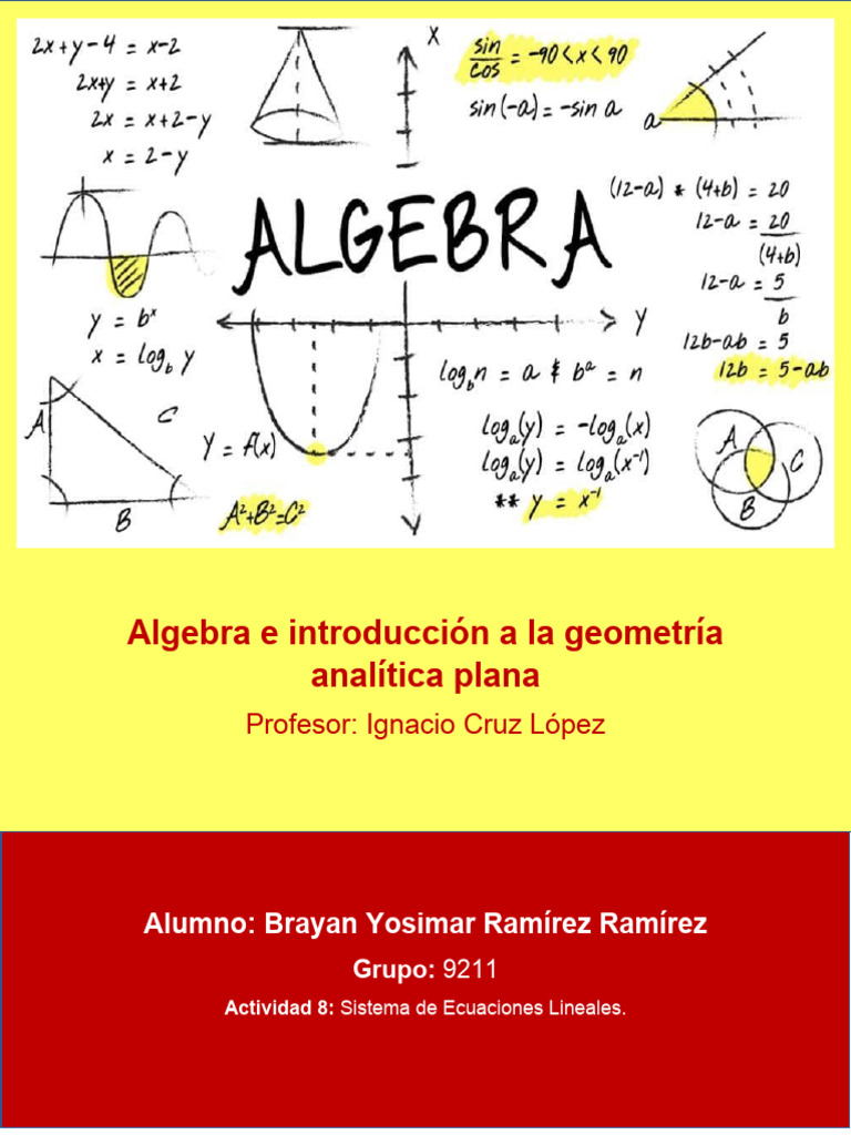 Actividades extra - Algebra e introducción a la geometría analítica plana | PDF | Matemáticas