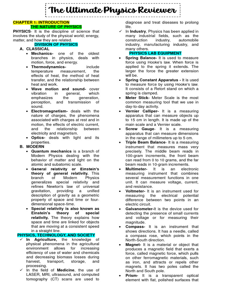 The Ultimate Physics Reviewer | PDF | Euclidean Vector | Acceleration