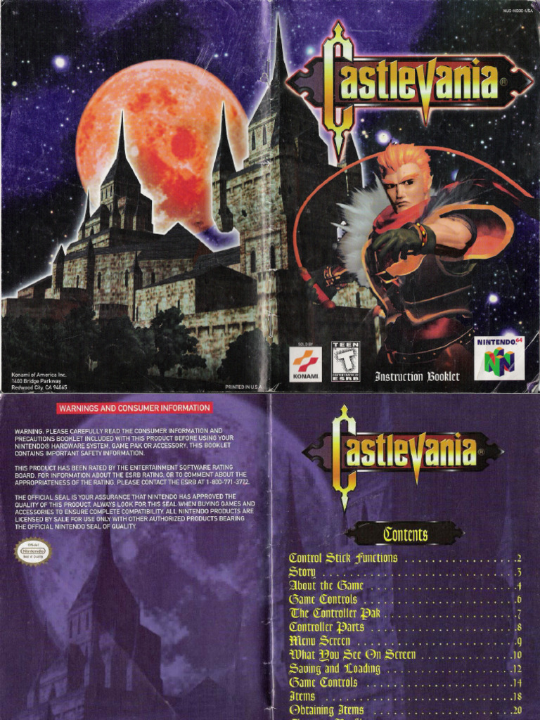 Castlevania - Nintendo 64 - Manual | PDF