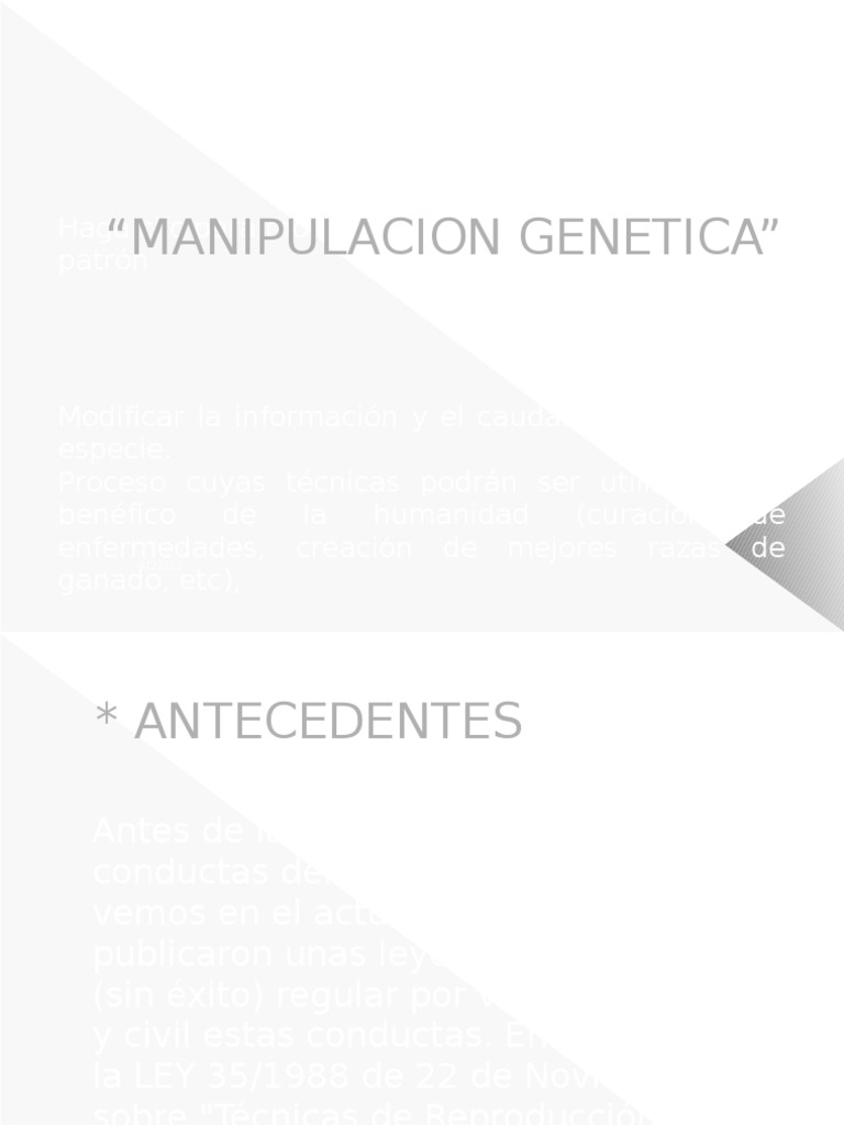Manipulacion Genetica | PDF | Ingeniería genética | Biología