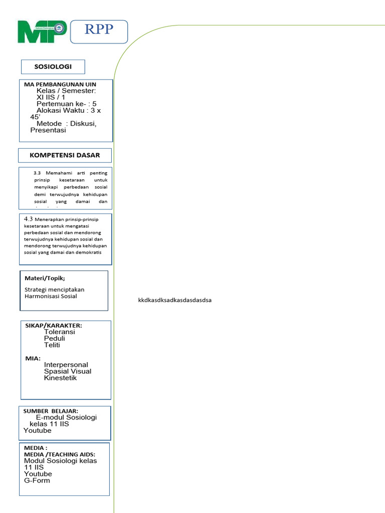 RPP Pertemuan 5 | PDF