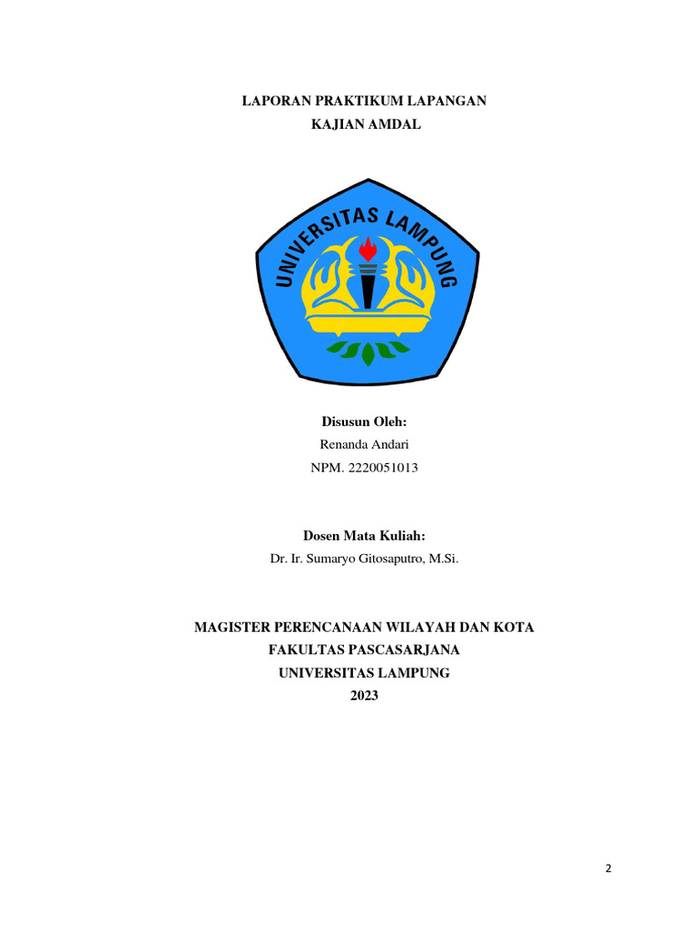 Renanda - Andari - 2220051013 - Laporan Praktikum Amdal | PDF