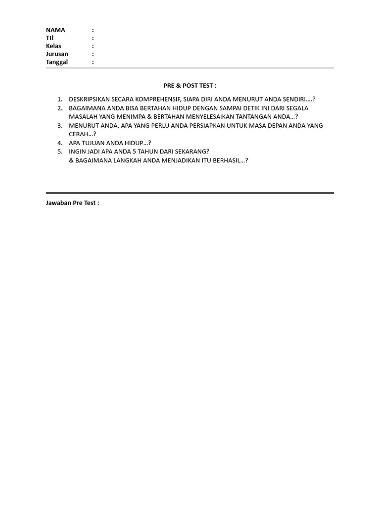 Refleksi Diri dan Rencana Masa Depan | PDF