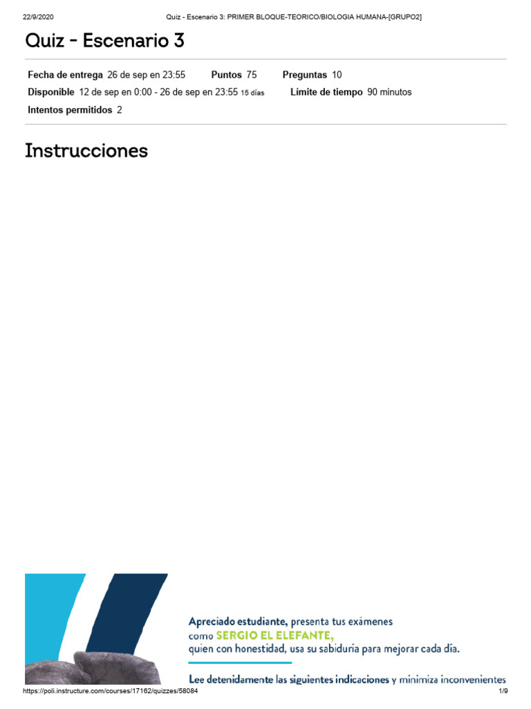 Quiz - Escenario 3 - PRIMER BLOQUE-TEORICO - BIOLOGIA HUMANA - (GRUPO2) | PDF | Digestión ...