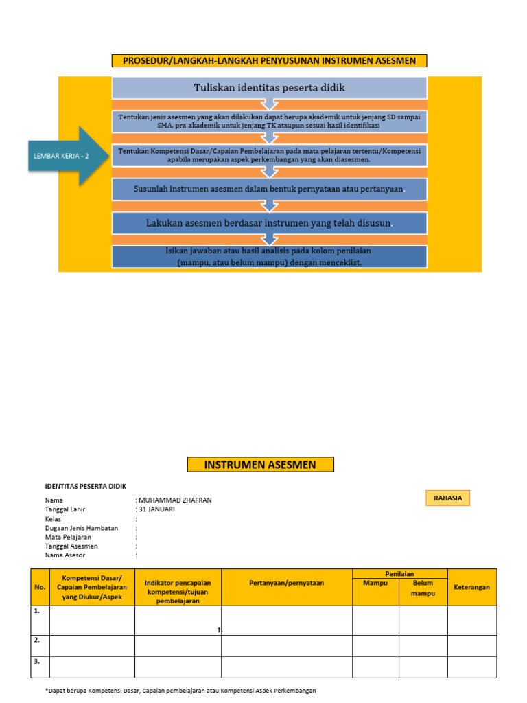 Lembar Kerja 2 Instrumen Asesmen Erni | PDF