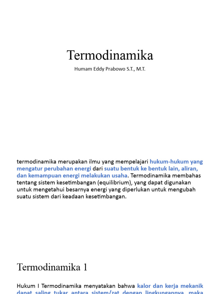 Termodinamika | PDF | Sains & Matematika