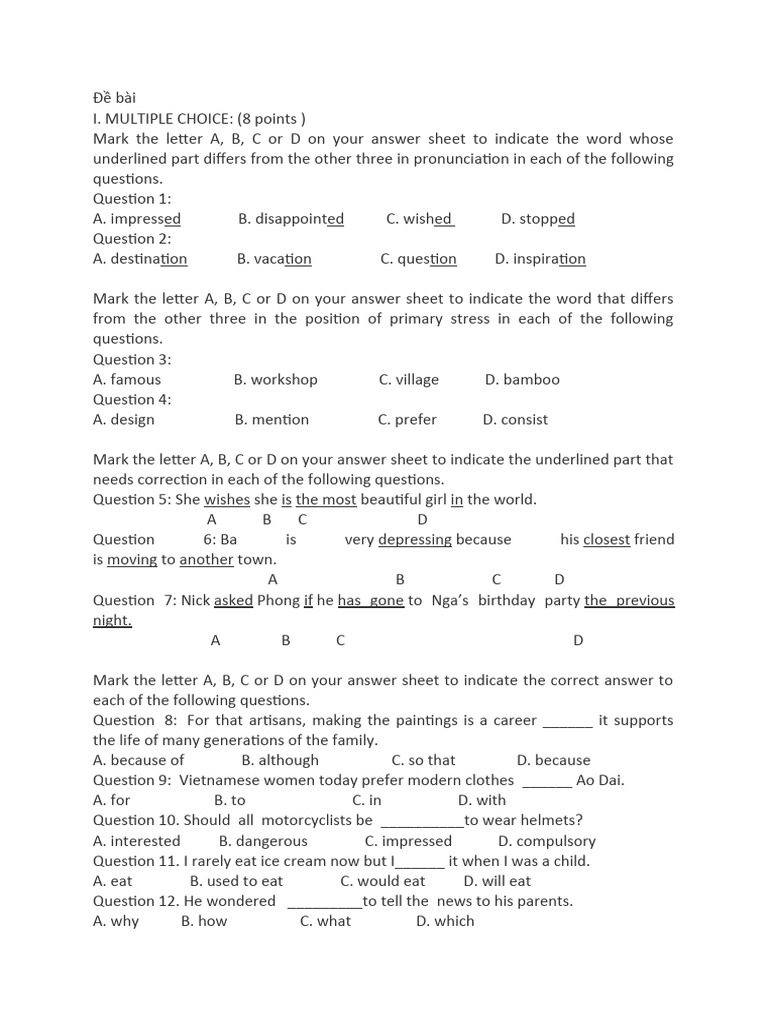 Lop9 hk1 | PDF | Jeans | Bullying