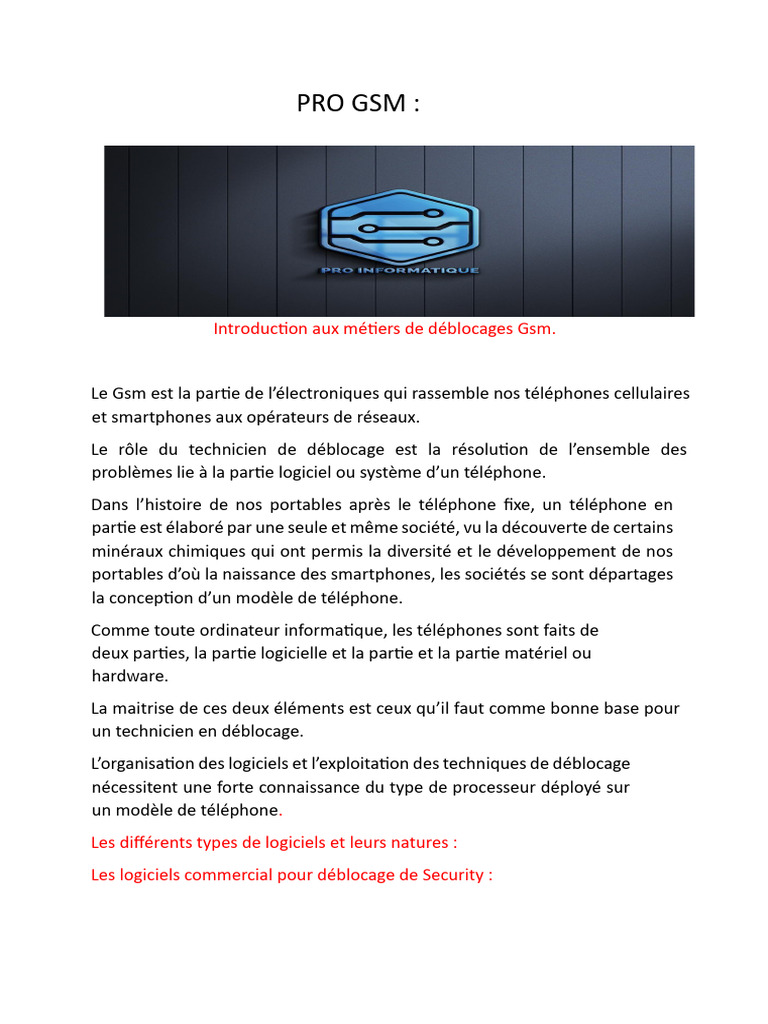 Introduction au déblocage GSM | PDF | iOS | Android (Système d ...
