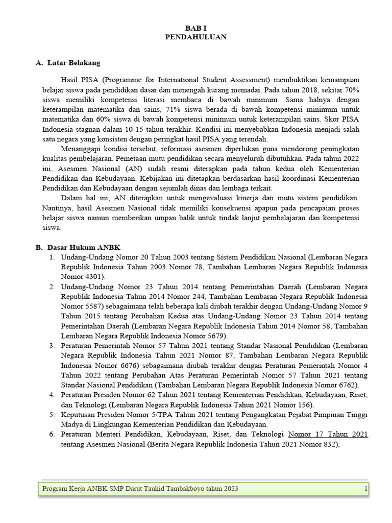 Program Kerja ANBK 2023 | PDF | Karier & Perkembangan | Komputer