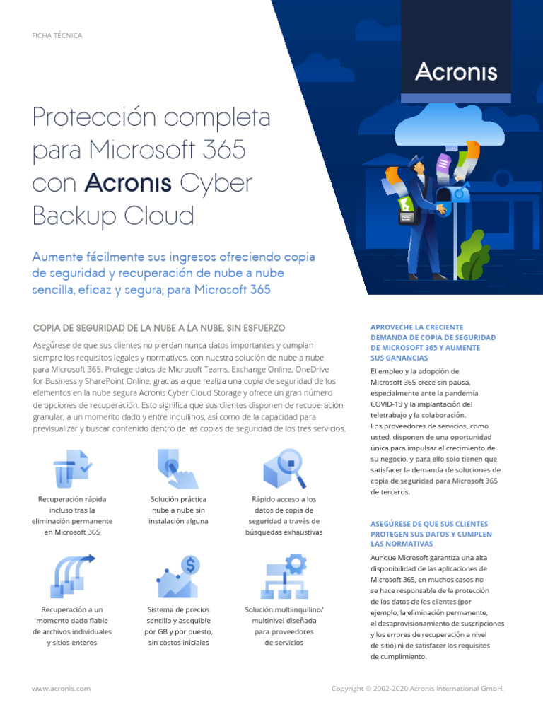 DS Acronis Cyber Backup Cloud Microsoft 365 ES-MX 201125 | PDF ...