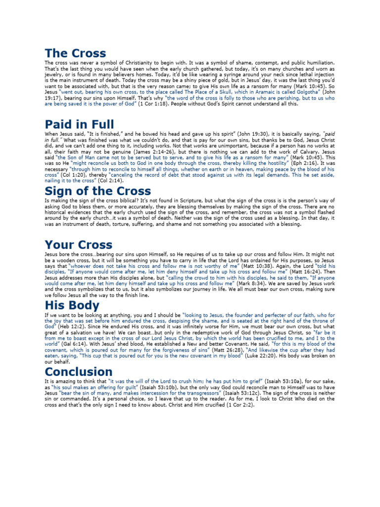 The Cross | PDF | Jesus | New Covenant
