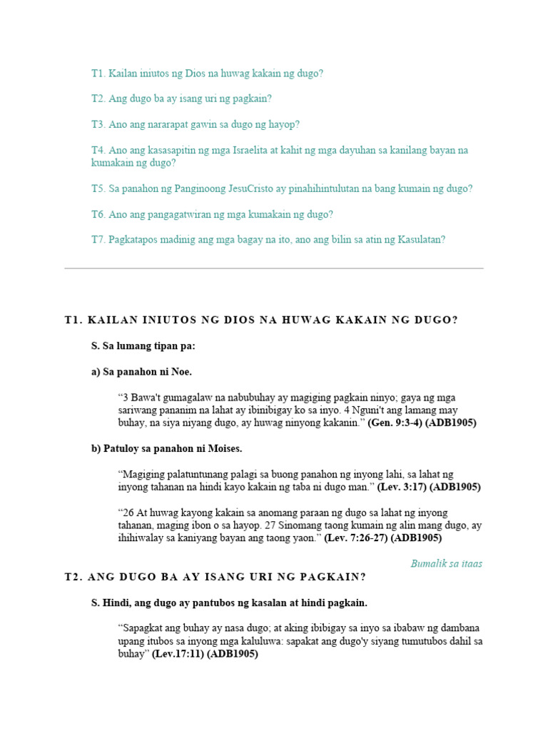 Bawal Pagkain NG Dugo | PDF