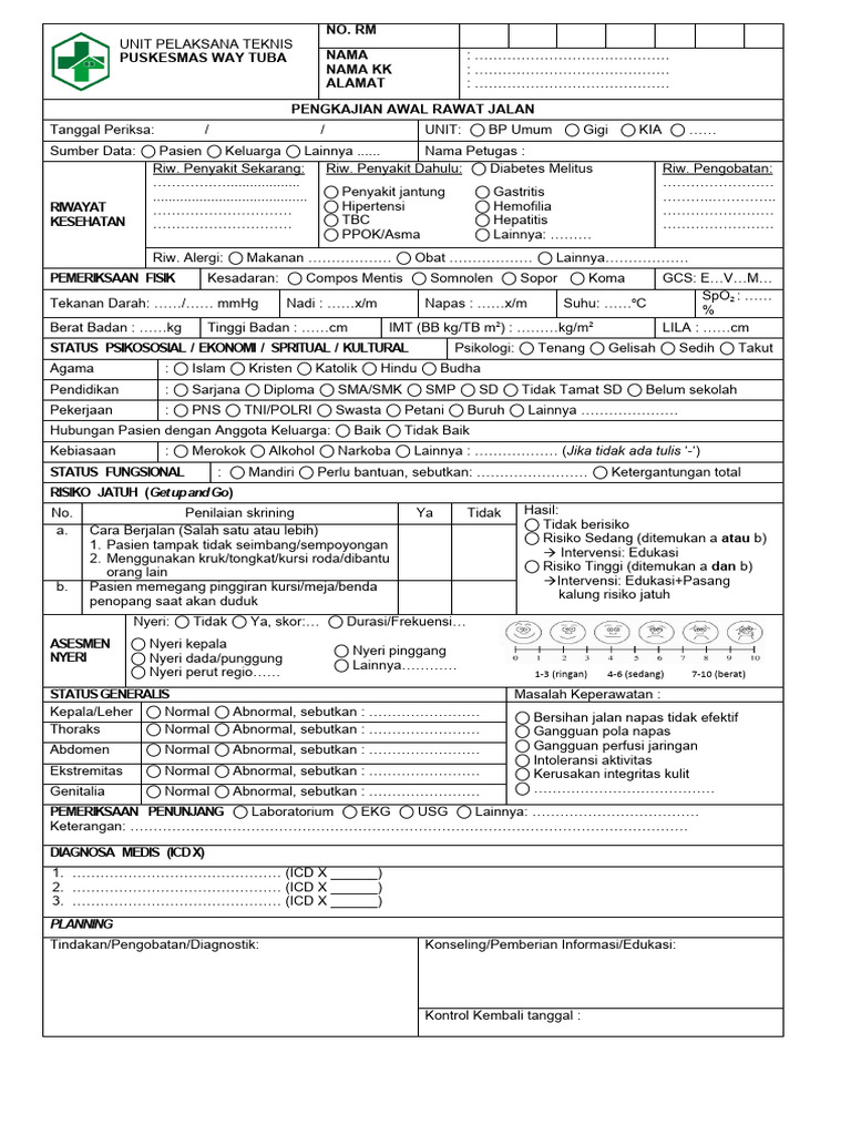 Pengkajian Awal Rajal | PDF | Kesehatan Holistik | Sains & Matematika