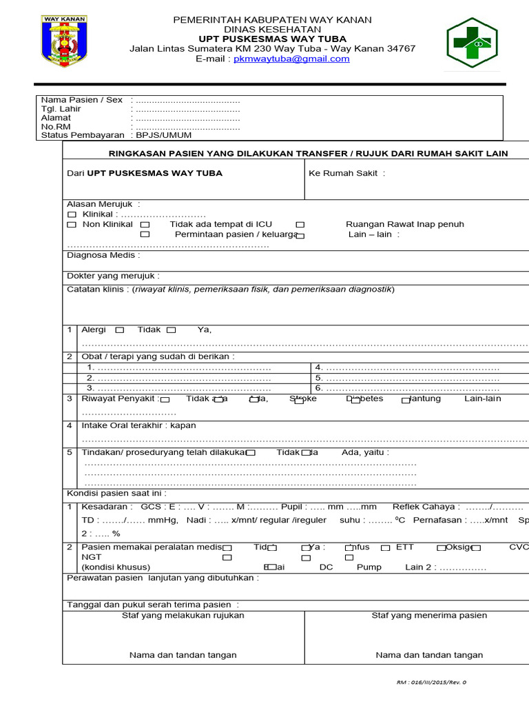 3713 Form-Serah-Terima-Rujukan | PDF
