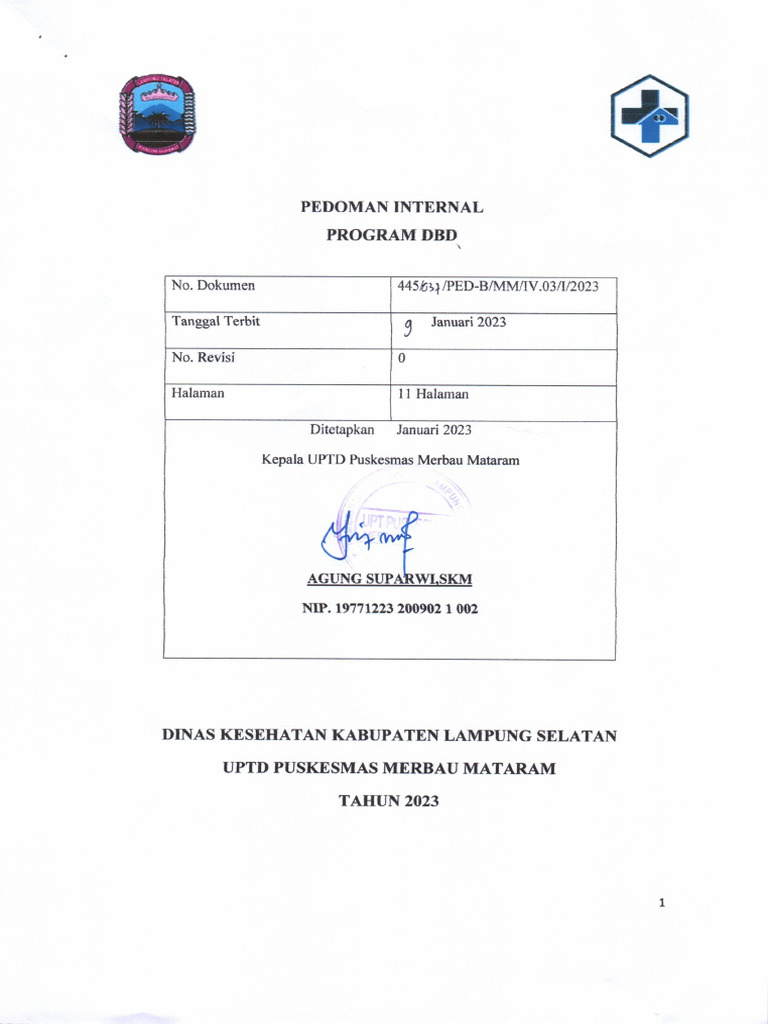 Pedoman Internal DBD | PDF