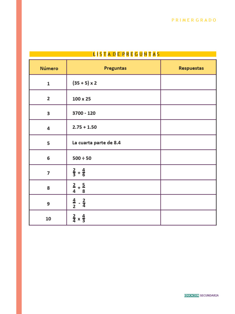 Calculo Mental Sisat Secundaria Segundo Momento-9 | PDF