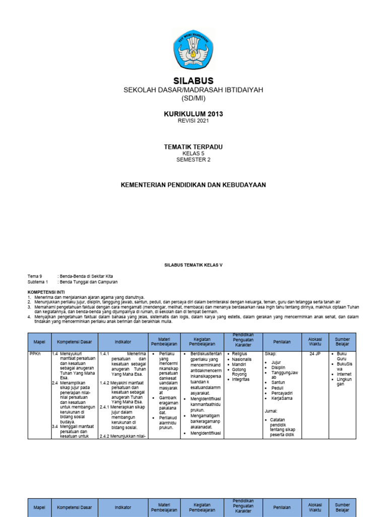 Silabus TEMA 9 | PDF