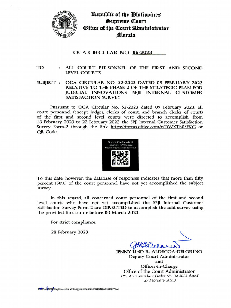 OCA Circular No. 86-2023 | PDF