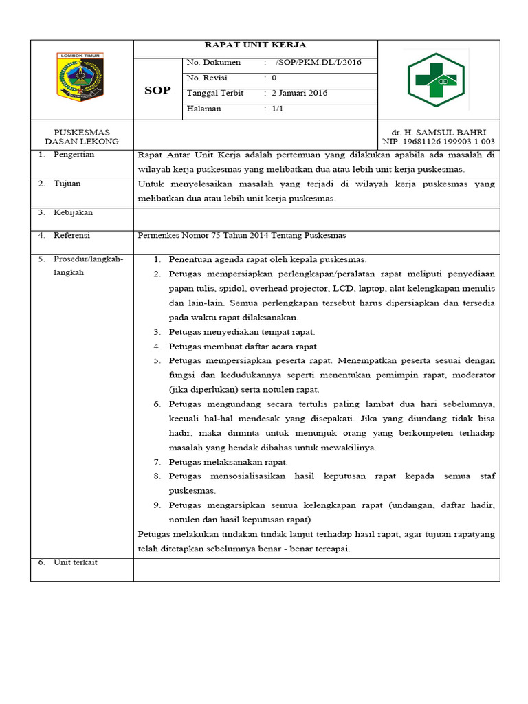 Sop Rapat | PDF | Karier & Perkembangan