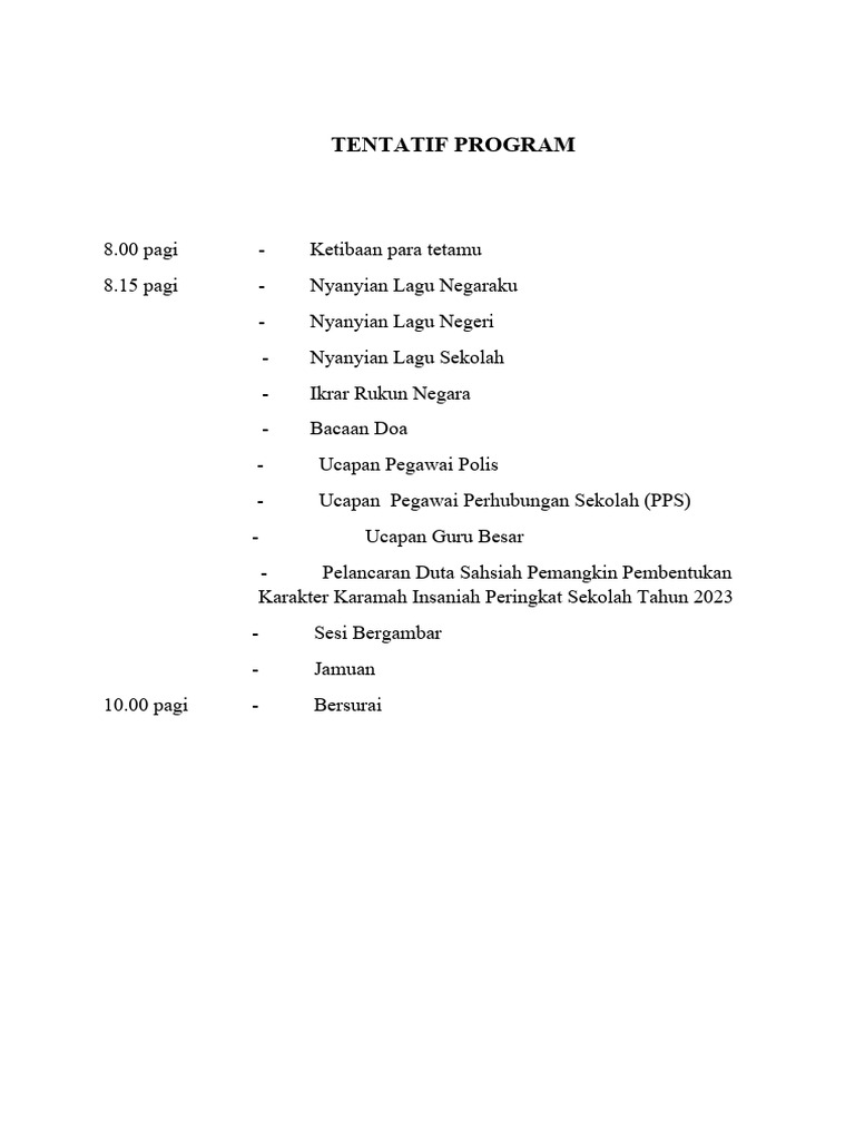 Tentatif Program | PDF