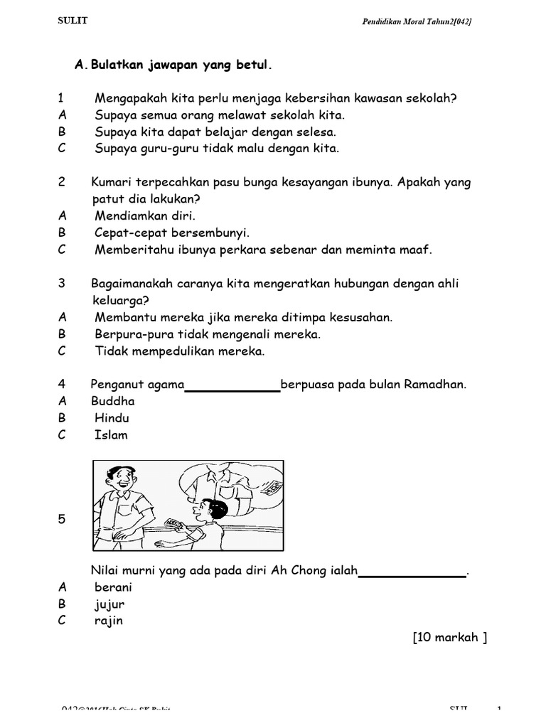 Pendidikan Moral Tahun 2 | PDF