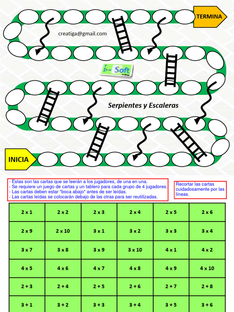 Serpientes y Escaleras-Juego de Matemáticas | PDF