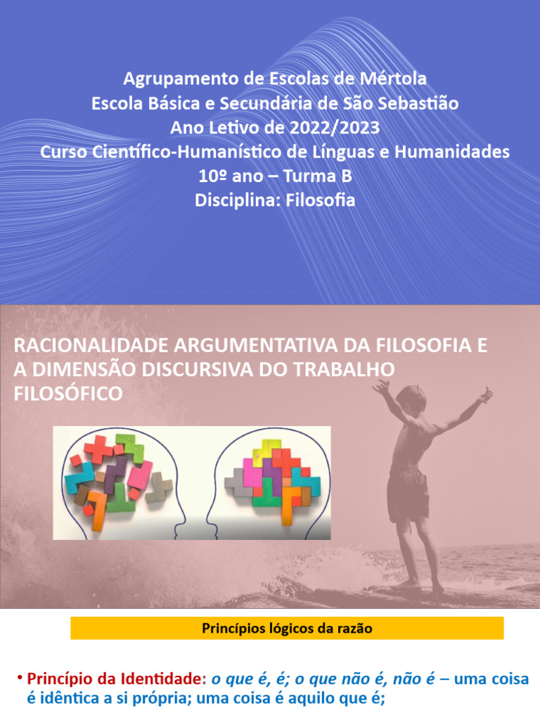 Princípios da Lógica na Filosofia | PDF | Definição | Lógica