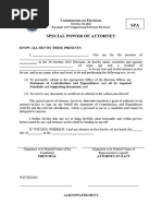 Sample Format For COMELEC SPA | PDF | Power Of Attorney | Virtue