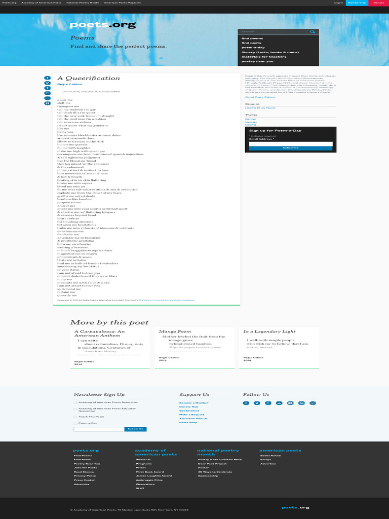 A Queerification by Regie Cabico - Poems _ Academy of American Poets ...