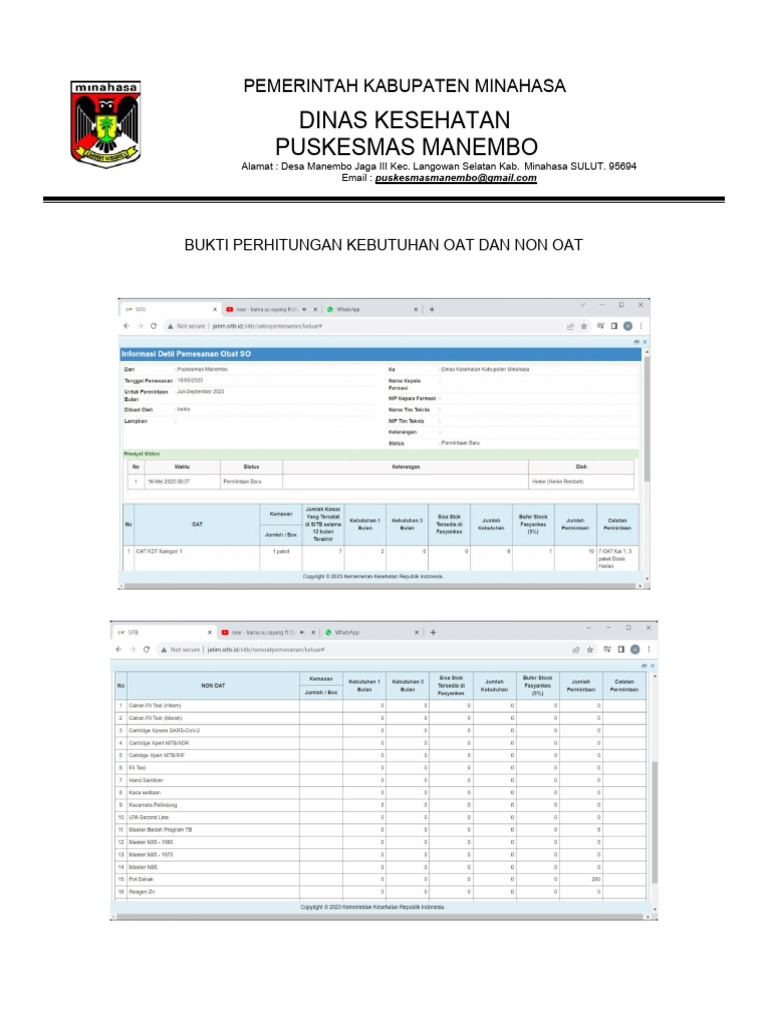 Bukti Perhitungan Oat Dan Non Oat | PDF