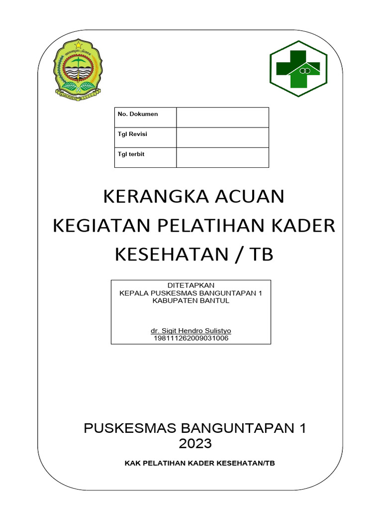 KAK Pelatihan Kader | PDF