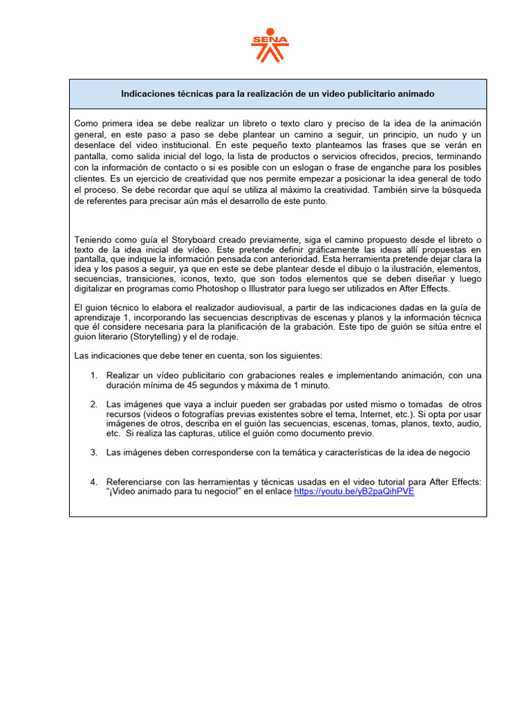 Anexo Indicaciones Tecnicas para La Realizacion Del Video Publicitario ...