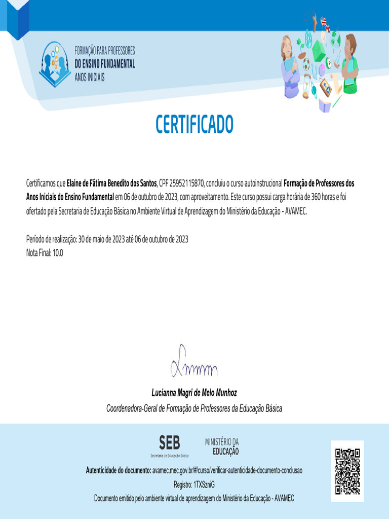 AVAMEC - Formação de Professores dos Anos Iniciais do Ensino ...