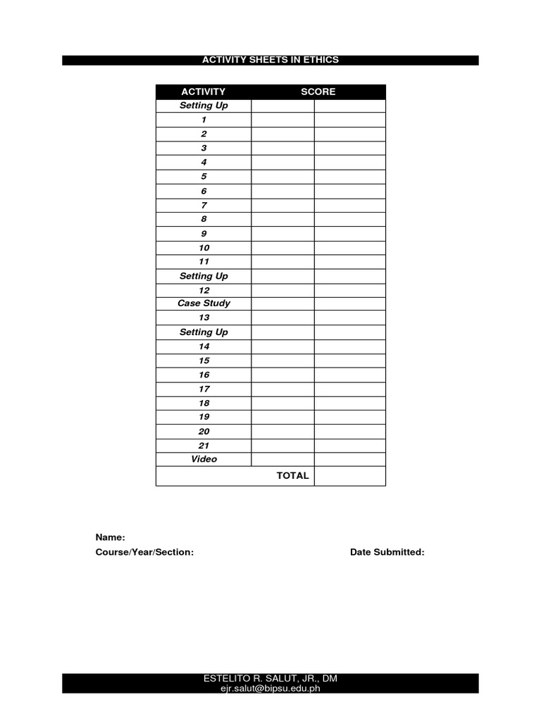Ethics Activity Sheets 2023-1 | PDF | Morality | Applied Ethics