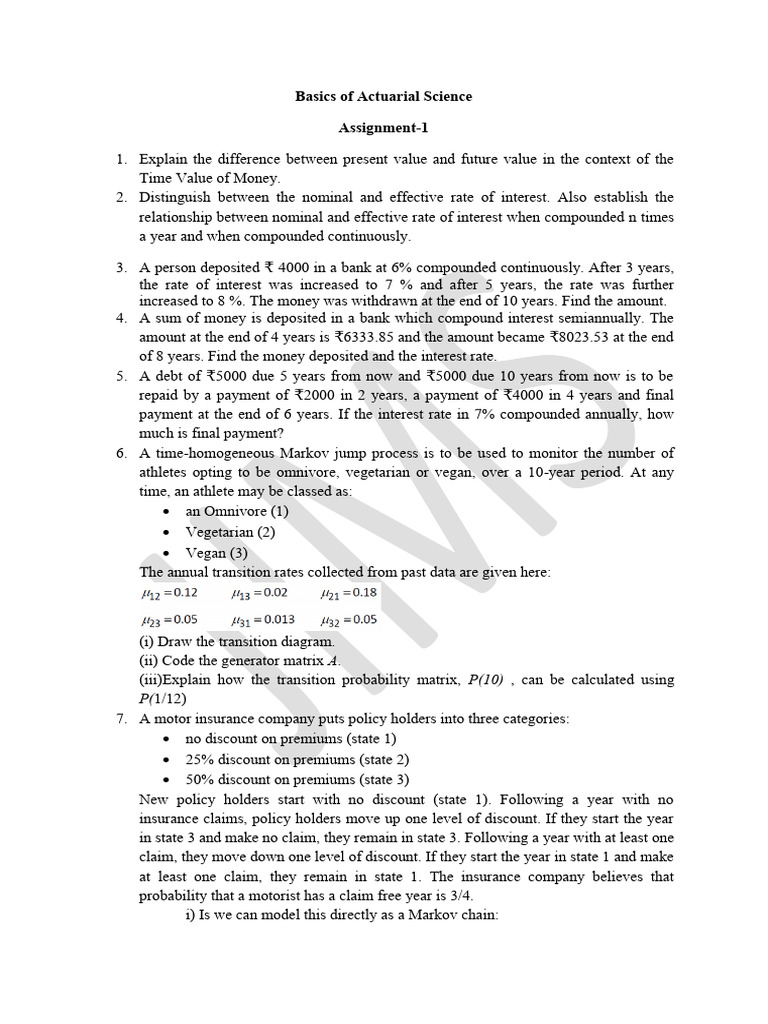 Assignment 1 | PDF | Interest | Interest Rates