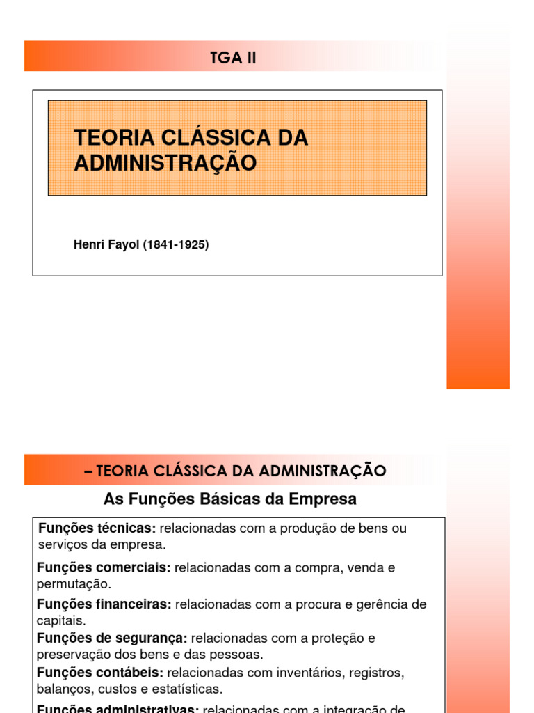 Teoria Classica Da Administracao | PDF | Planejamento | Tempo Teoria Classica Da Administracao | PDF | Planejamento | Tempo