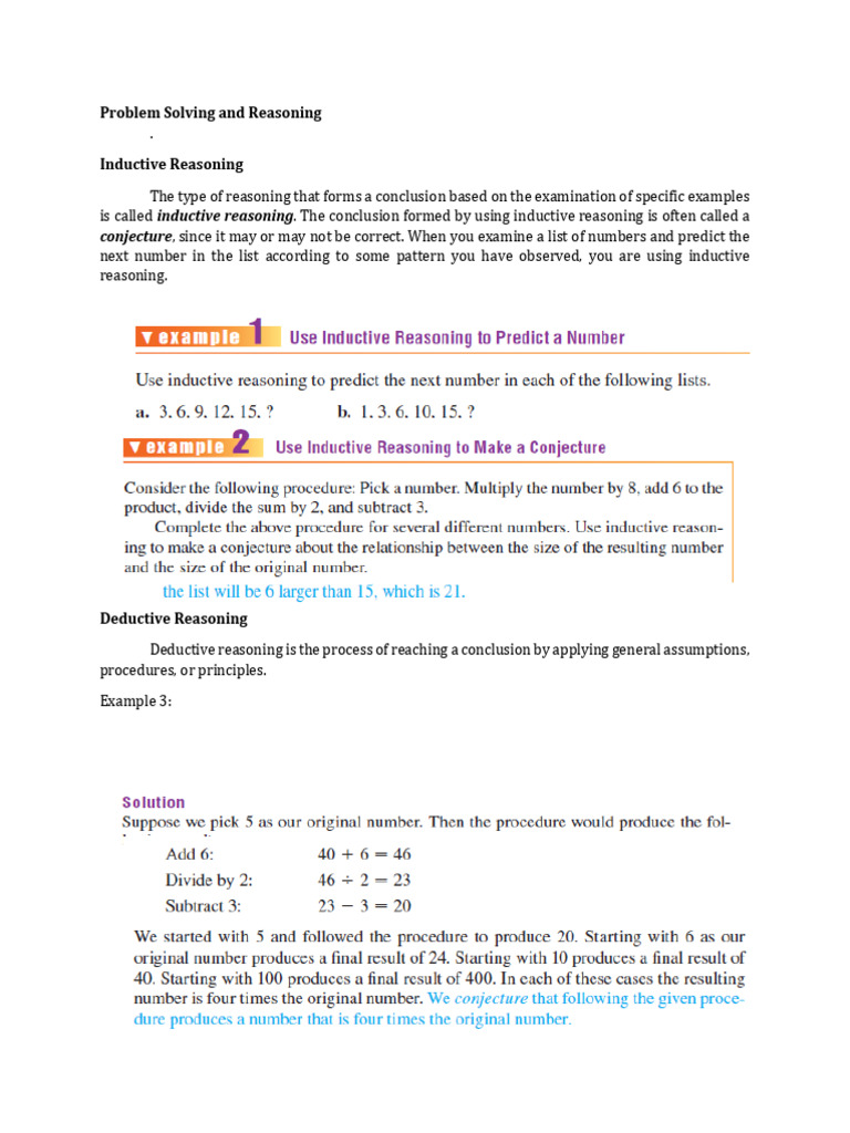 Problem Solving | PDF | Inductive Reasoning | Reason