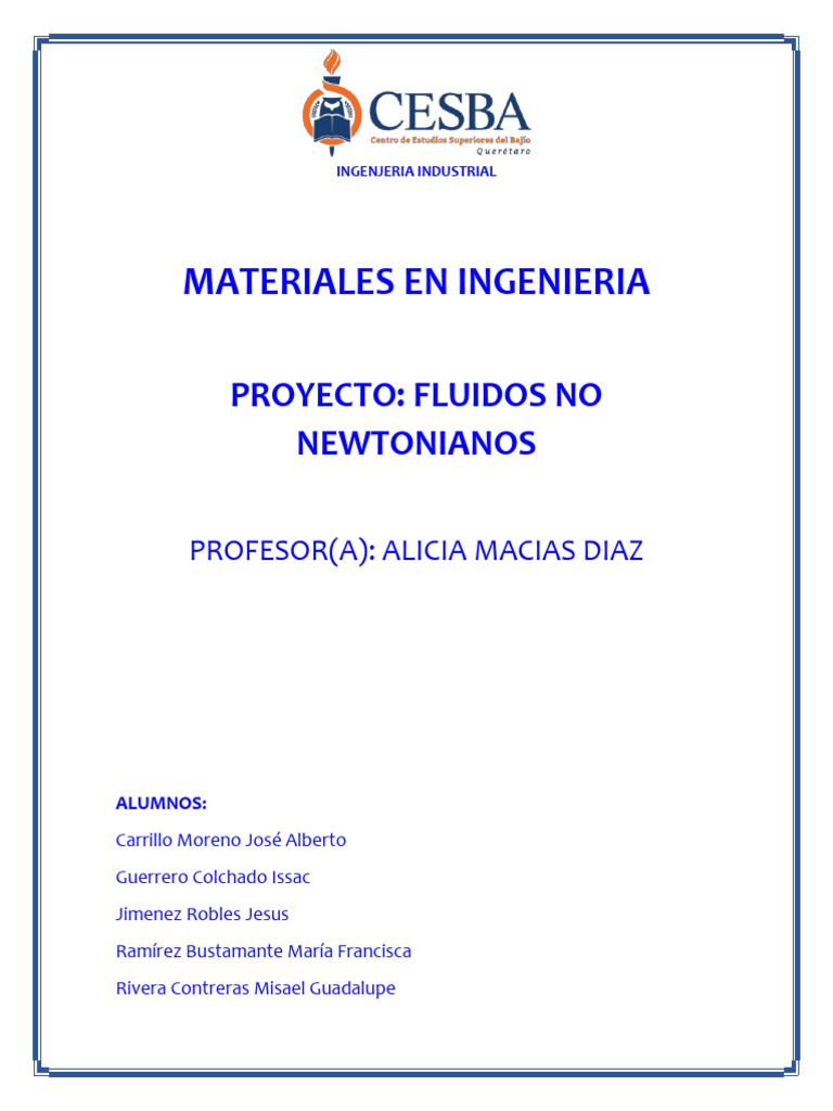 PROYECTO Materiales | PDF | Viscosidad | Ciencias fisicas
