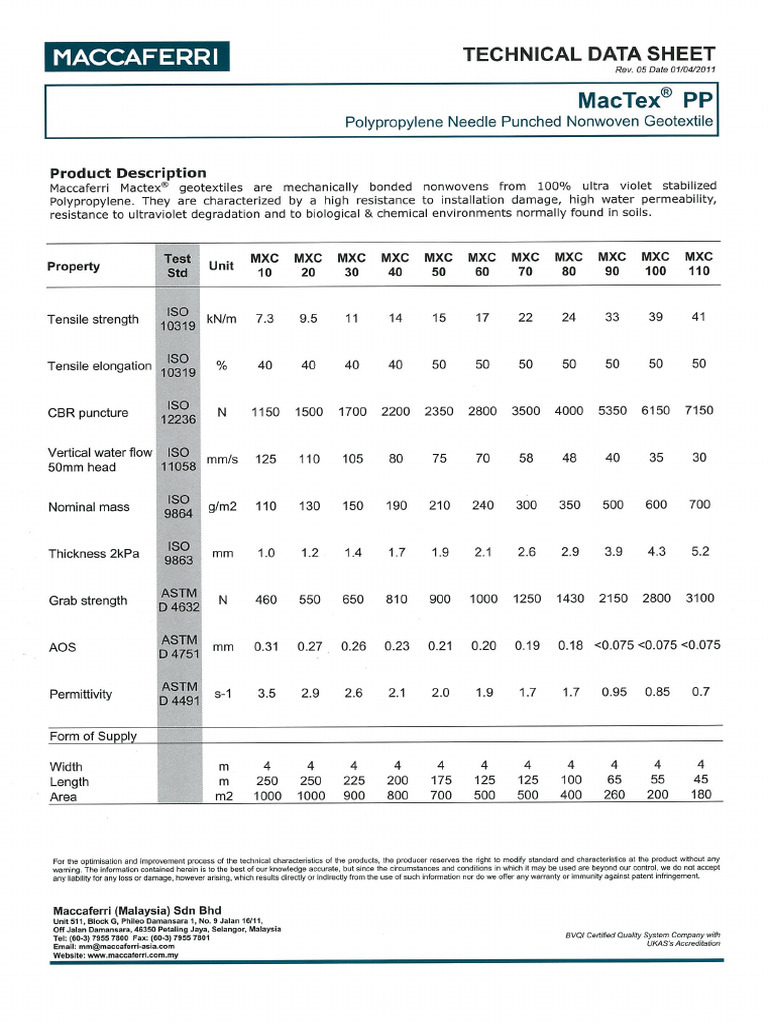 TDS_MY_MacTex_MXC_Apr2011 | PDF