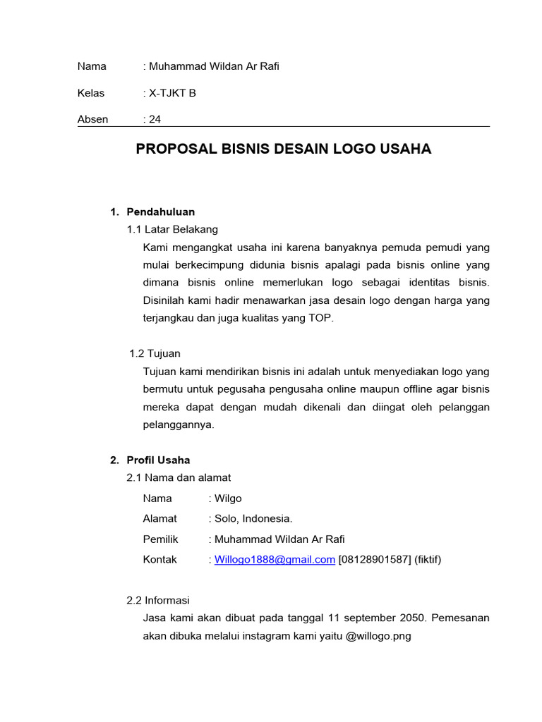Proposal Bisnis Jasa Desain Logo | PDF