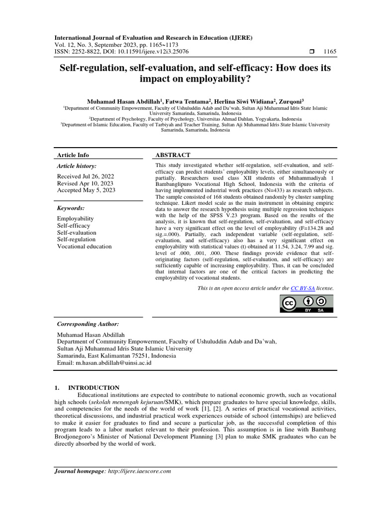 Selfregulation Selfevaluation and Selfefficacy How Does Its Impact On ...