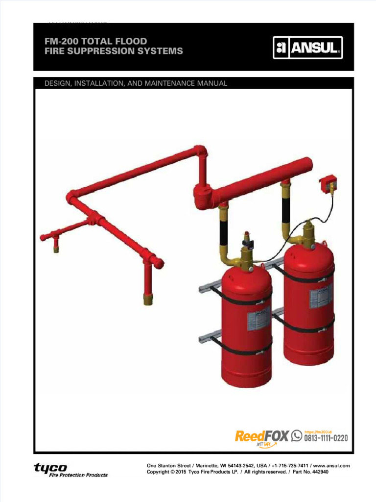 Ansul Fm200 Total Flood Fire Suppression System Design Installation and ...
