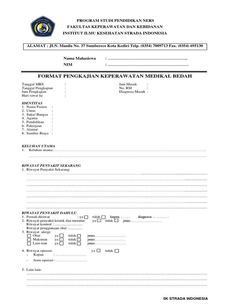 Format Pengkajian KMB | PDF
