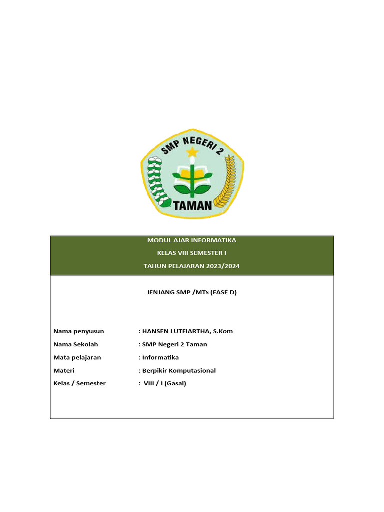 Modul Ajar BK Kls 8 | PDF