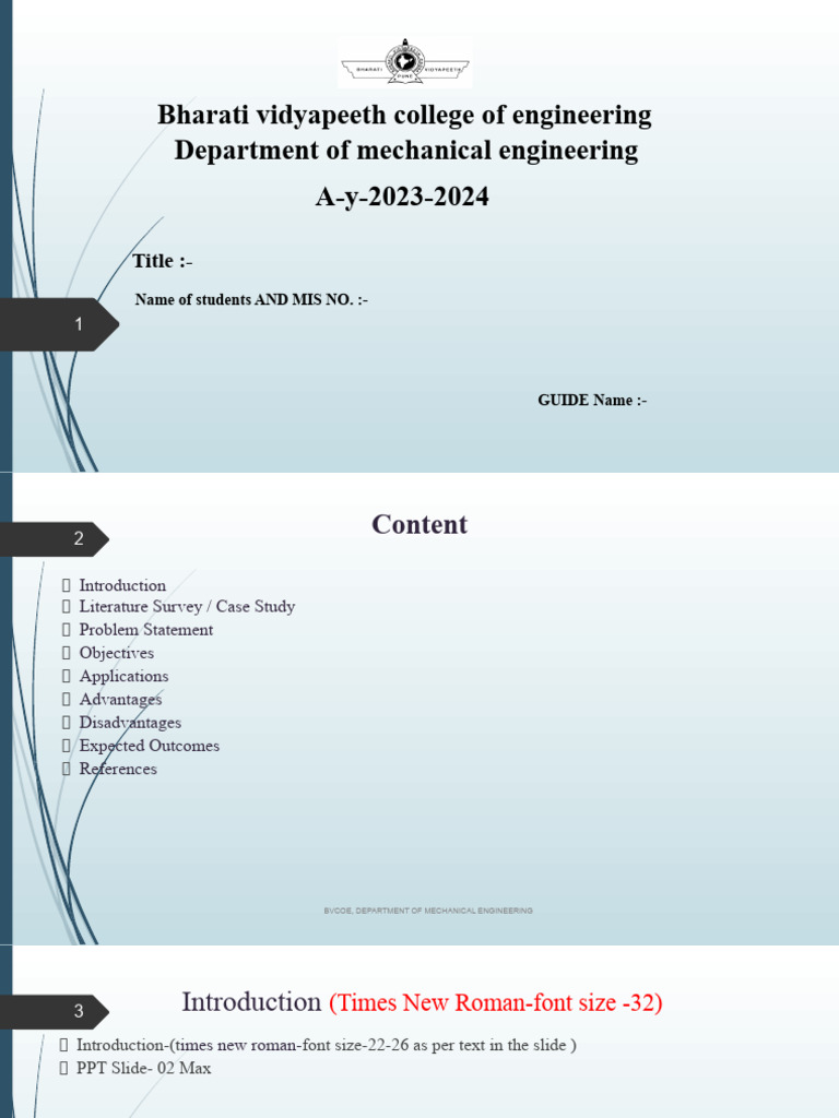 Mini Project PPT Guidelines for CSE | PDF | Engineering