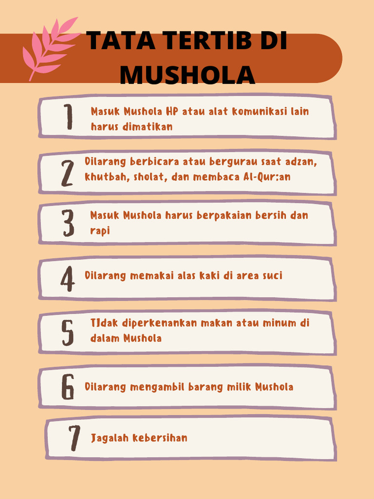 Tata Tertib Di Mushola | PDF