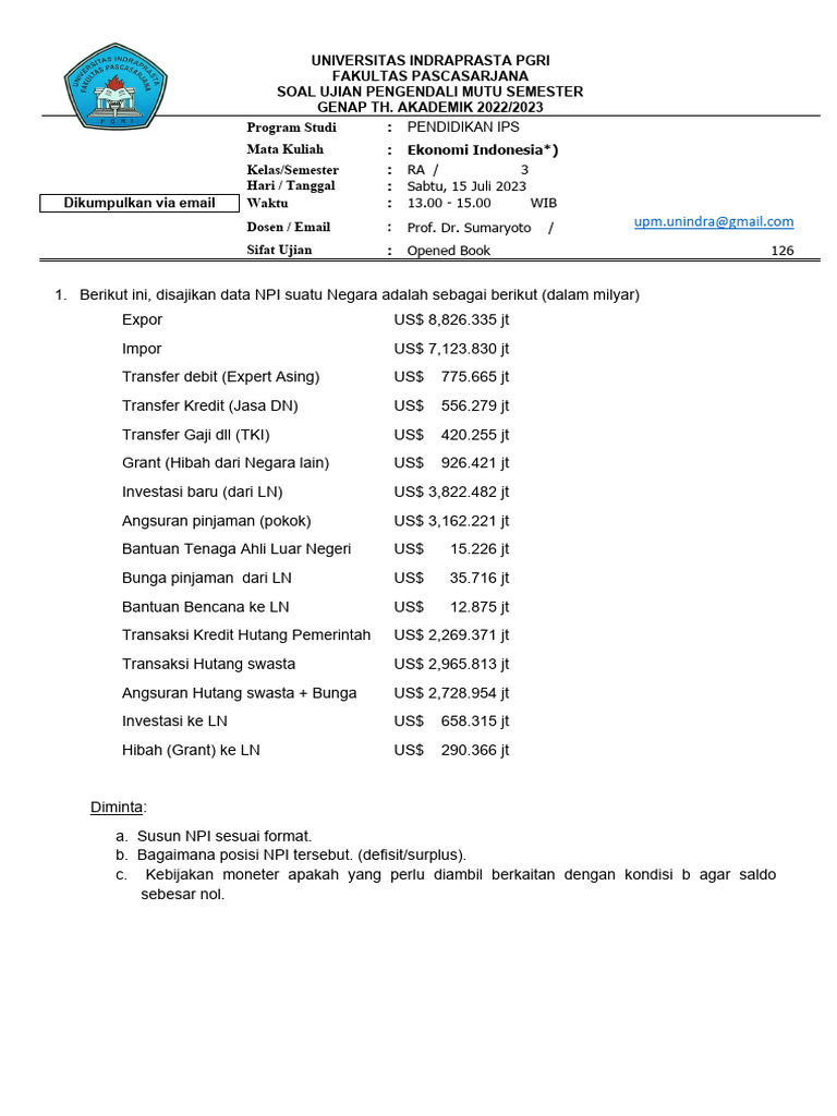 Ekonomi Indonesia (Prof - Dr. Sumaryoto) IPS 3A OKE | PDF