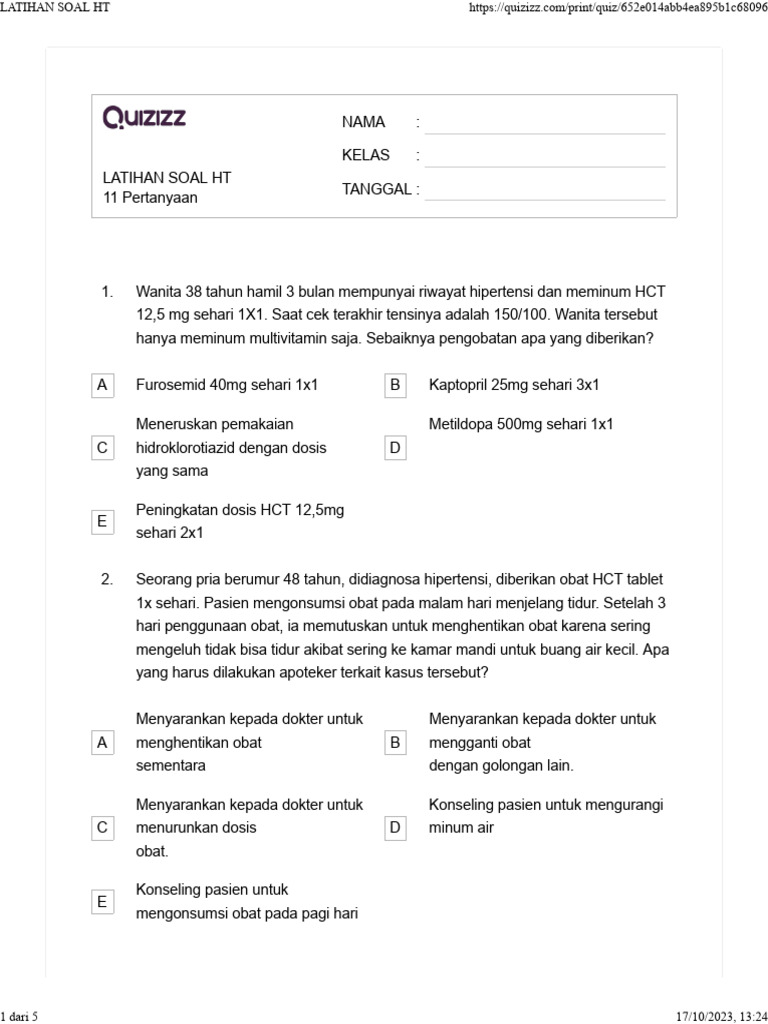 Latihan Soal HT | PDF